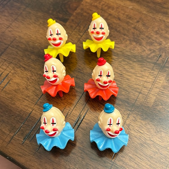 Wilton | Party Supplies | 6 Wiltons Vintage Clown Cake Toppers | Poshmark